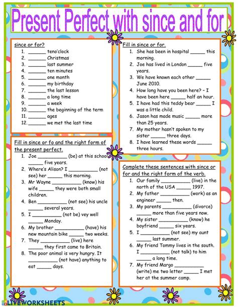 Present Perfect Ficha Interactiva Y Descargable Puedes Hacer Los Ejercicios Online O Descargar