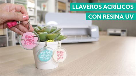 Cricut Diy Llaveros Acr Licos Con Vinilo Adhesivo Y Resina Uv Youtube