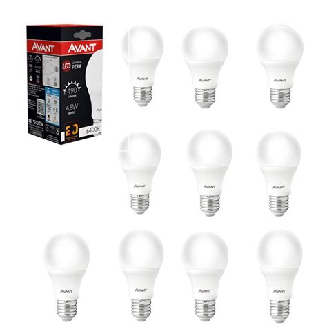 Kit L Mpadas Avant Led Bulbo Pera We K Branco Frio Submarino