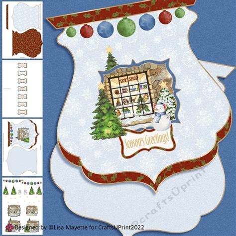 Christmas Toy Shop Qua Trefoil Shaped Card Making Kit CUP1174111 2195