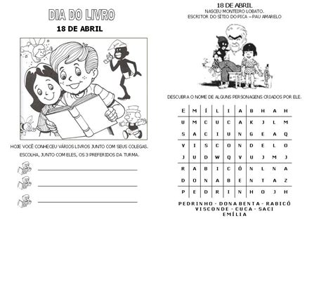 Atividades O S Tio Do Picapau Amarelo Espa O Educar