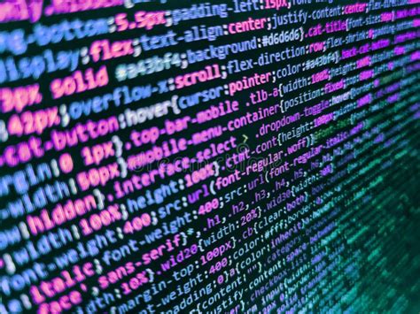 code on dark background developer working on program codes in office javascript code in