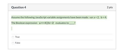 solved assume the following javascript variable assignments