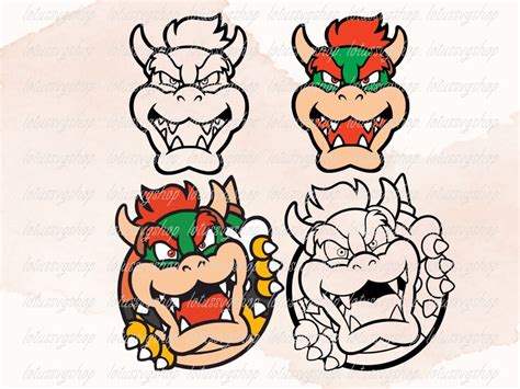 Bowser Png Bundle Bowser Head Bundle Png Bowser Svg Bowser Head