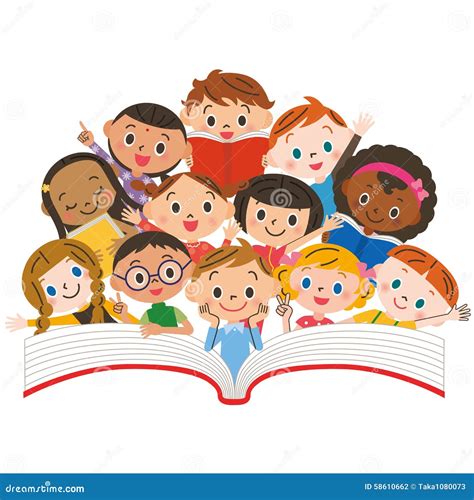 Enfants De Lecture Illustration De Vecteur Illustration Du