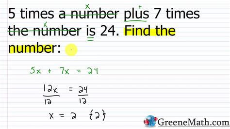 Linear Equations Word Problems Part Youtube