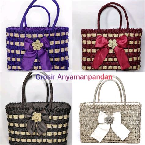 Jual Tas Pandan RARA KOTAK MAMAMIA PITA Tas Anyaman Tas Etnik Tas