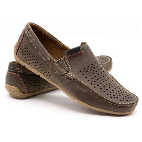 Buty M Skie Mokasyny Na Lato Br Zowe Buty Olivier