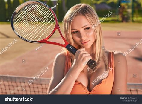 Image Sexy Tennis Player Posing On Stock Photo 2172960419 Shutterstock