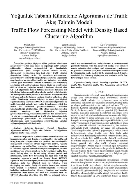 pdf traffic flow forecasting model with density based clustering algorithm