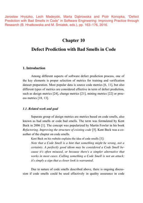 pdf defect prediction with bad smells in code