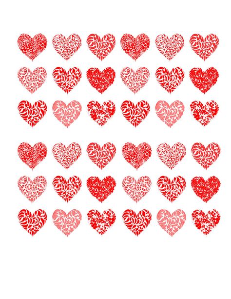 Hearts Free Printable Shapes