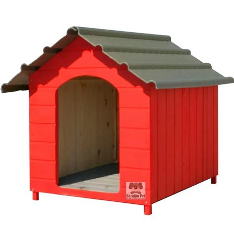 Casinha para Cachorro Telhado Ecológico vermelha