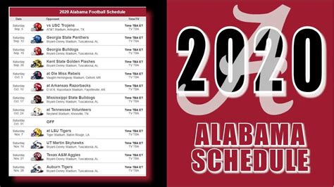 Alabama Football 2026 Schedule And Results Tim Layney
