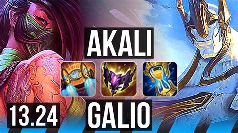 AKALI Vs GALIO MID 9 1 6 6 Solo Kills Godlike 300 Games KR
