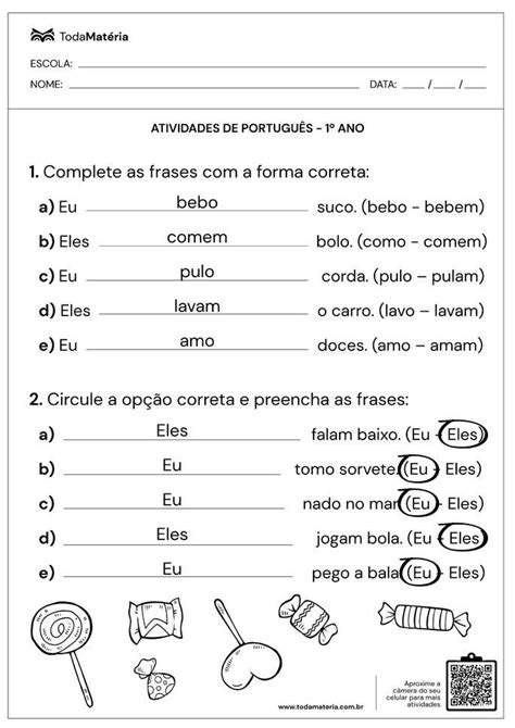 Atividades De Portugu S Para O Ano Toda Mat Ria
