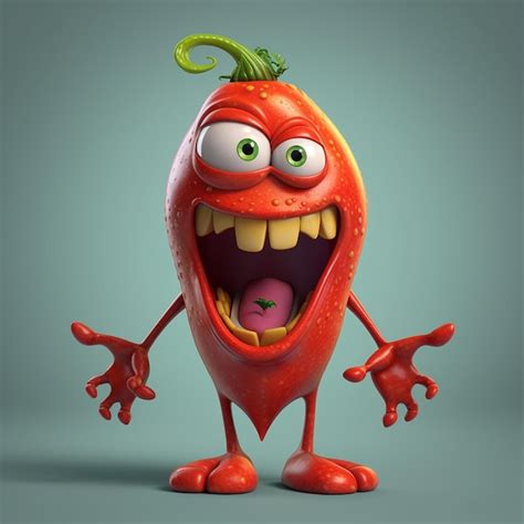 Premium AI Image A Cartoon Character With A Big Smile And A Big Green