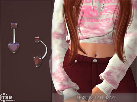 The Sims Resource Heart Gemstone Belly Piercing