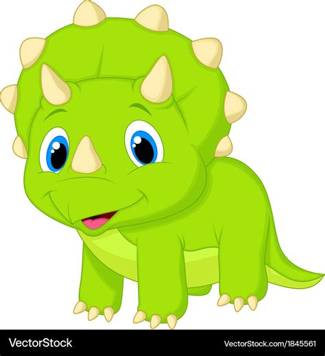 Cute Baby Triceratops Cartoon Royalty Free Vector Image