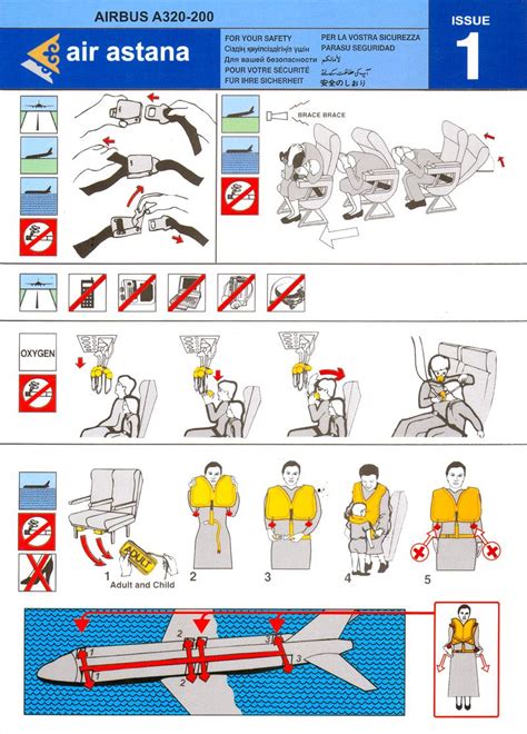 Safety Card Air Astana Airbus A In Cards Airline Aviation