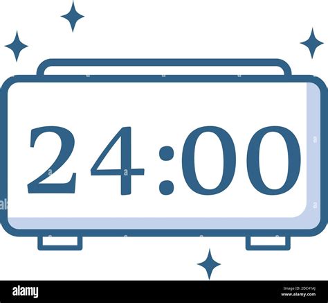 Digital Clock Time Device Vector Illustration Line Style Icon Stock