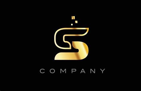Gold S Alphabet Letter Logo Icon Creative Design Template For Company