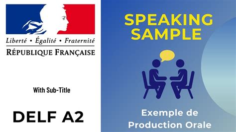 Delf A Production Orale Preparation Reussir Le Delf A Sample Paper