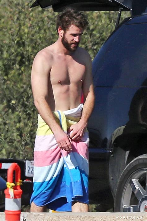 Liam Hemsworth Shirtless In Malibu December Popsugar Celebrity