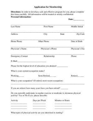 Fillable Online Fill Free Fillable Credit Membership Application PDF