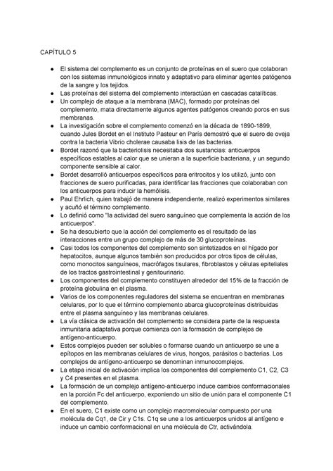 Capítulo 5 Apuntes de inmunología Kuby cap 5 CAPÍTULO 5 El sistema