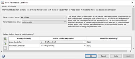 use variant control variables in variant blocks matlab and simulink mathworks 中国