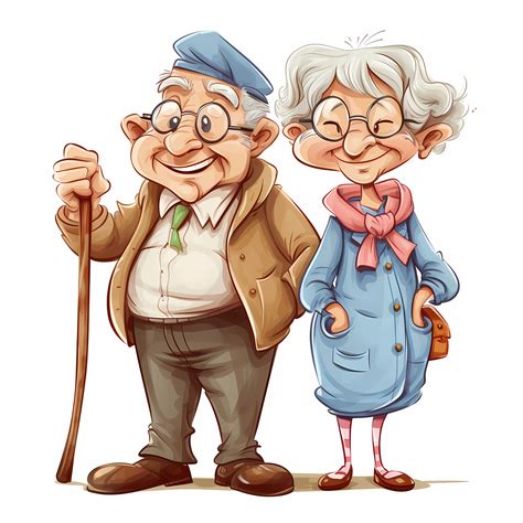 Niedliche Oma Und Opa Clipart Bundle Lustige Ltere Menschen Cartoon
