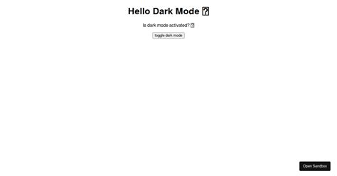 React Dark Mode Codesandbox
