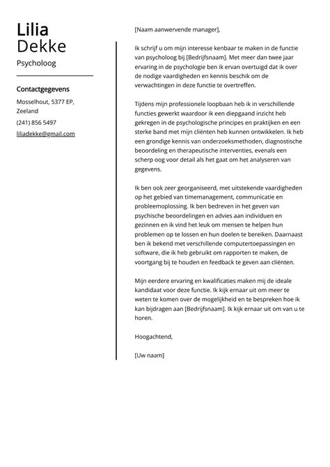 Psycholoog Sollicitatiebrief Voorbeelden Sjabloon 20 Tips