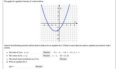 solved the graph of a quadratic function f is shown below 4