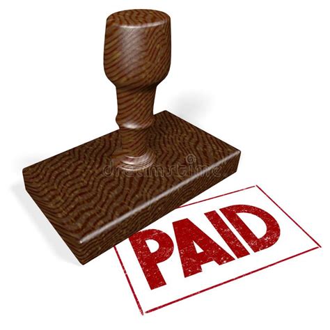 Paid Wooden Stamp 3D Illustration Stock Illustration Illustration