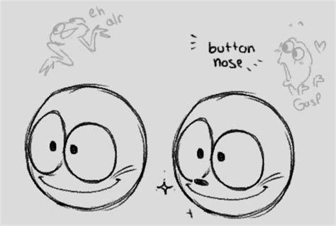An Image Of Two Cartoon Faces With Caption Saying Button Nose Buttons
