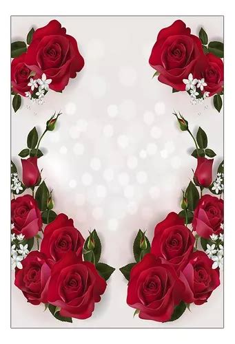 Painel De Festa Vertical X Bodas Rosas Vermelhas Cor