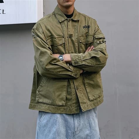 Bahar Sonbahar Moda Streetwear Kargo Ceketler Erkekler Giyim Yarat C
