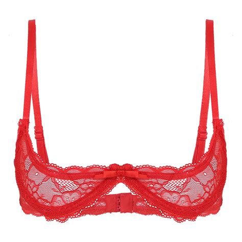Übergröße Damen Büstenhebe Hebe BH Transparent Spitze Bügel Bra Tops