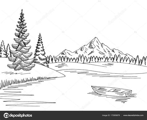 Dibujo Para Colorear De Un Lago