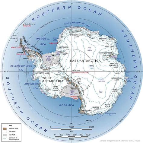 Mapa físico de la Antártida Tamaño completo Gifex