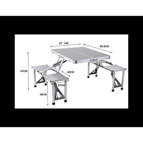 Mesa Dobr Vel Em Aluminio Camping Tipo Maleta Banquetas Submarino