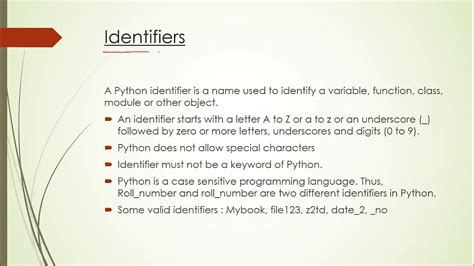 python tokens part 1 keywords identifiers and literals youtube