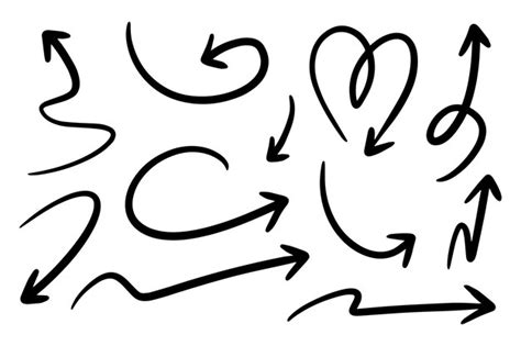 Conjunto De Setas Desenhadas M O Doodle Ilustra O Vetorial Eps