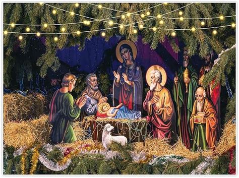 Allenjoy X Ft Birth Of Jesus Backdrop Nativity Scene Photography