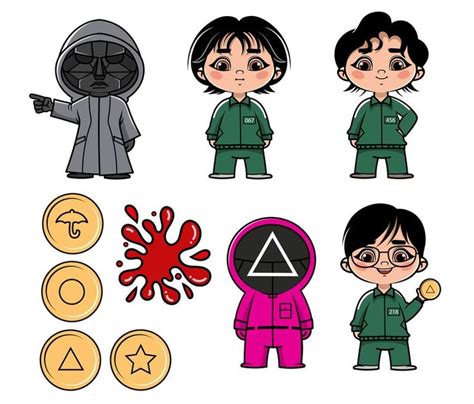 Squid Game Clipart Set2 Png Squid Game Digital File Squid Etsy