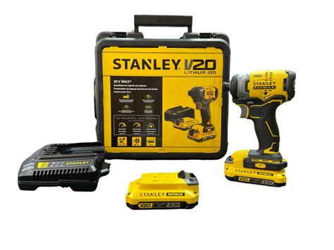 TALADRO DE IMPACTO INALÁMBRICO SIN CARBONES 20V MÁX STANLEY SBI810D2K B3