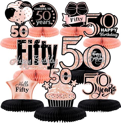 Amazon DECORLIFE 9Pcs 50th Birthday Decorations For Women Large