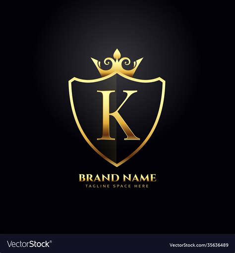 Letter K Luxury Logo Concept With Golden Crown Vector Image